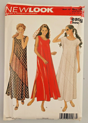 New Look Sew Pattern 6229 Misses Loose Pullover Dresses Side Slit 8-18 ...