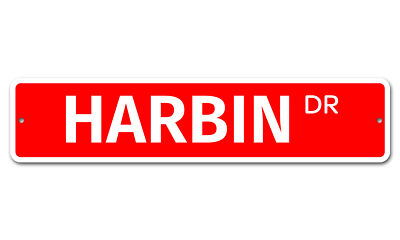 6203 SS Harbin 4" x 18" Novelty Street Sign Aluminum | eBay