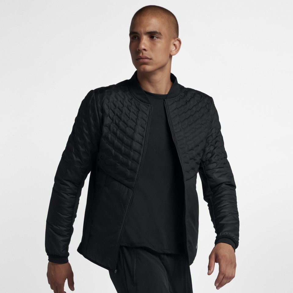 MENS NIKE AEROLOFT 800-FILL GOOSE DOWN RUNNING JACKET BLACK 928505-010 ...