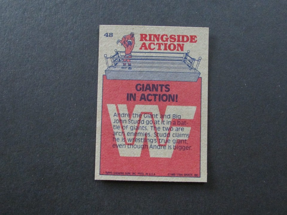1985 Topps WWF Card #48 Giants In Action! w/ Andre The Giant | eBay