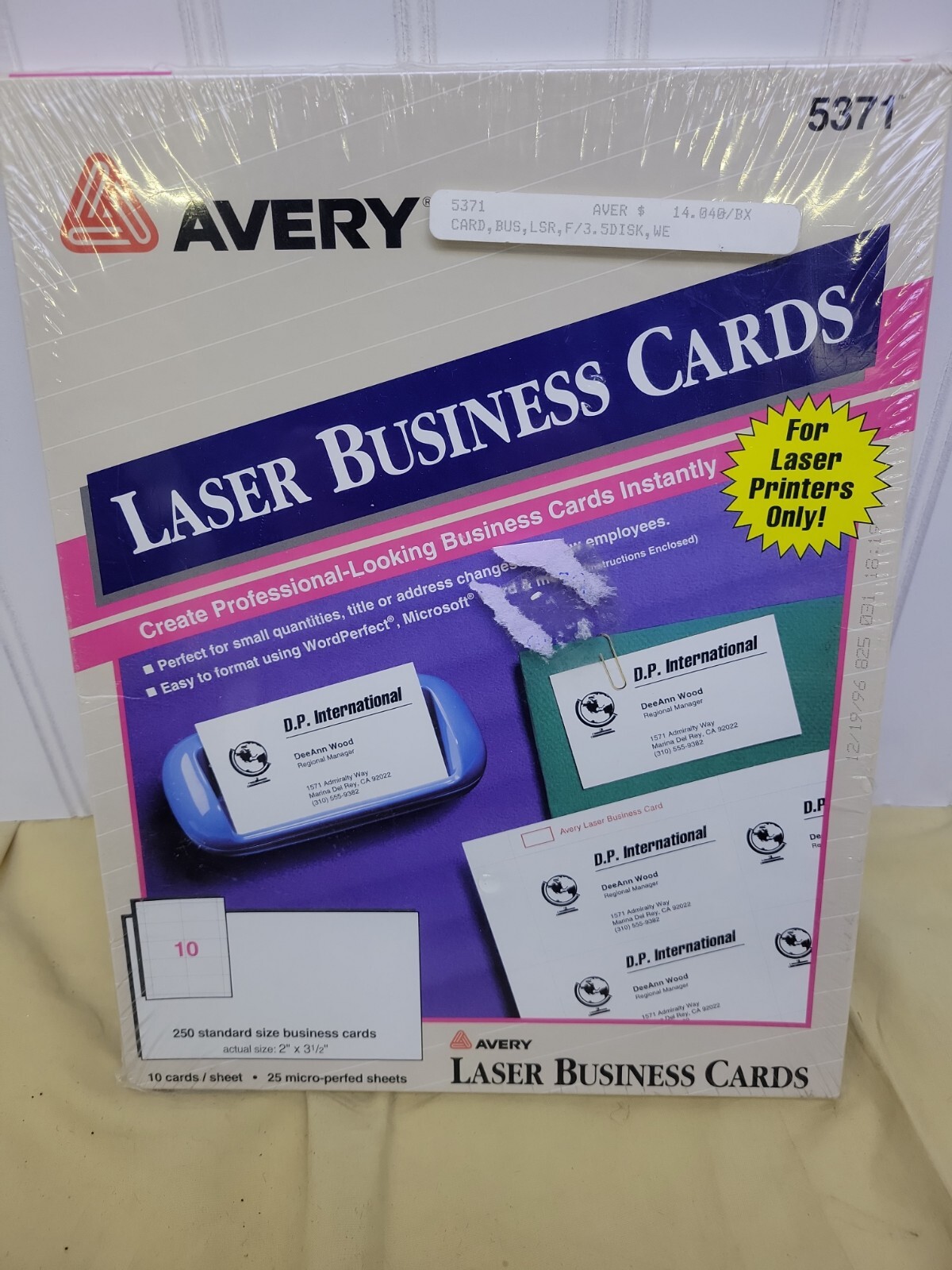 Avery 5371 Laser Business Cards 2"X3.5" Micro-perfed sheets 19 Sheets ...