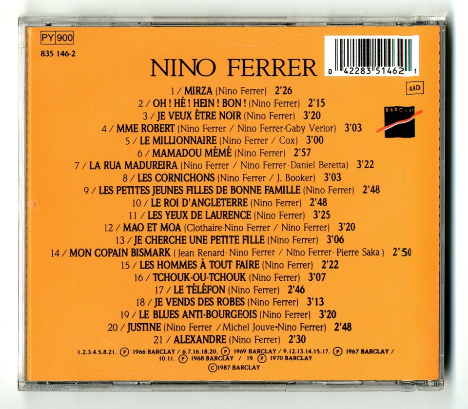 CD ★ LE MEILLEUR DE NINO FERRER - SATANEE MIRZA (BEST OF) ★ 21 TITRES ...