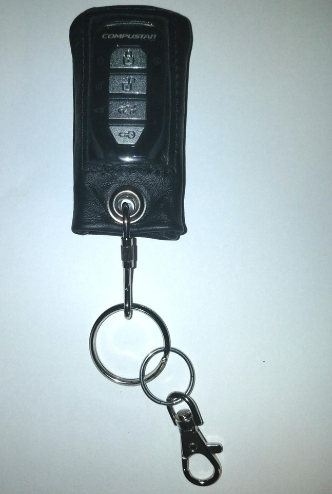 Supple Black Leather Remote Cover w Key-Ring for Compustar 2WG15R-FM ...