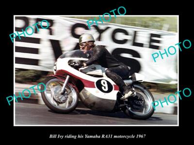 OLD HISTORIC PHOTO OF MOTORCYCLE GREAT BILL IVY ON HIS YAMAHA RA31 1967 ...
