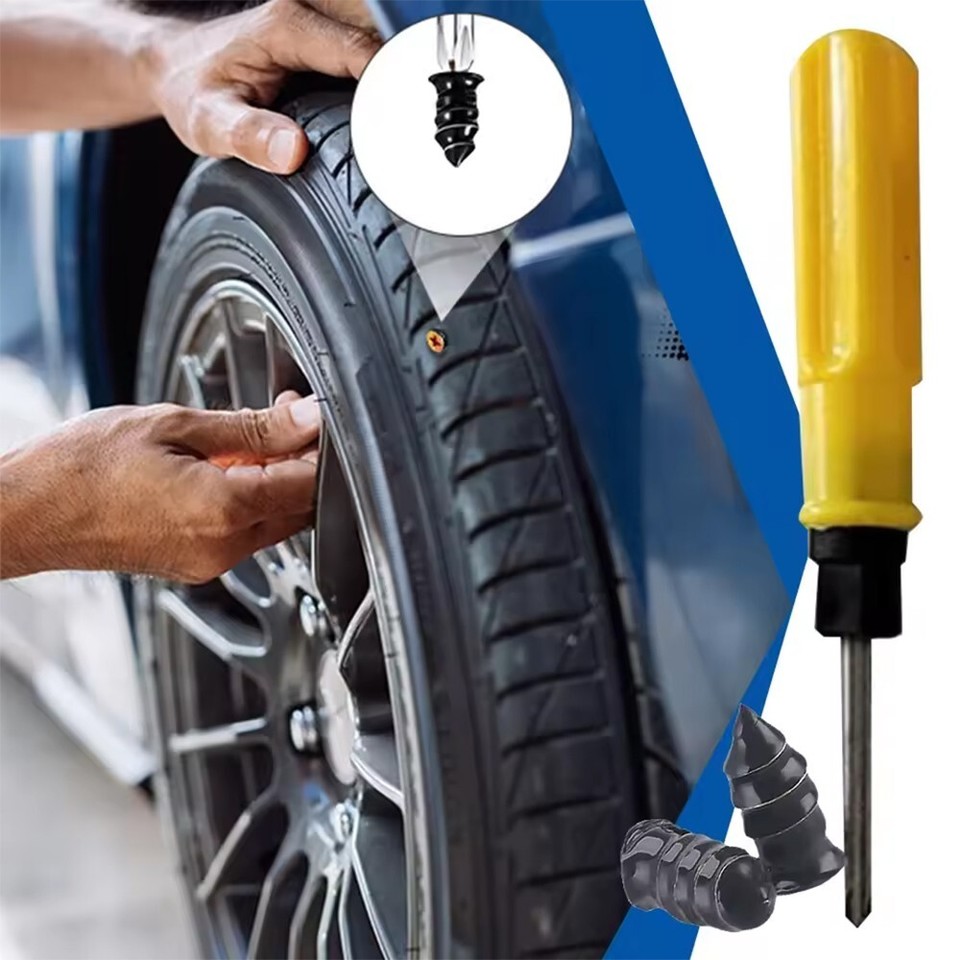 61x Car Tubeless Vacuum Tyre Puncture Repair Kit Screw Nails Tire Patch ...