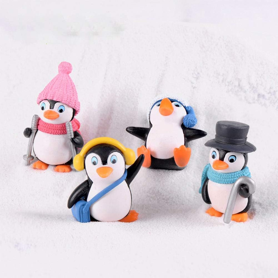 Cute Penguin Figures - 4 Pcs Mini Penguin Figurines Set, Cake Topper ...