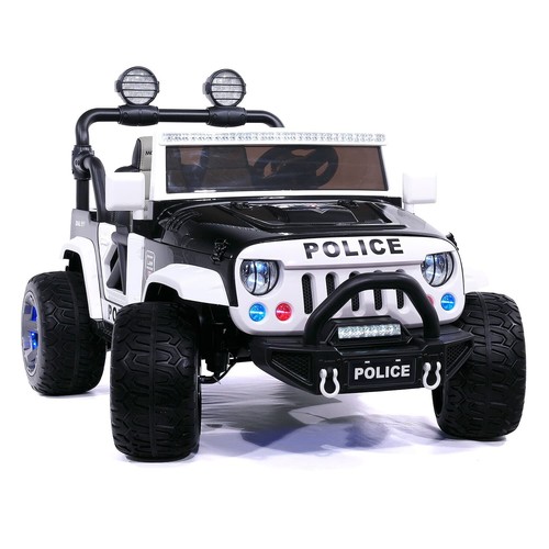 24V 2 SEATS KIDS RIDE ON POLICE CAR TRUCK JEEP,2 POWERFUL MOTORS,RUBBER ...