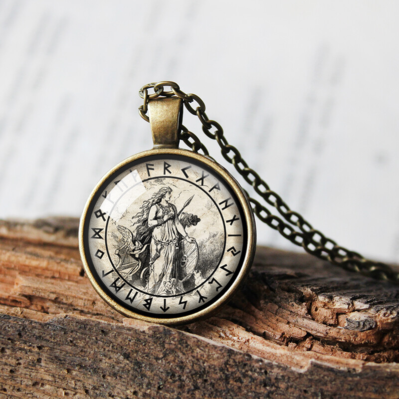 Goddess Freya Freyja Necklace Pendant Norse Mjolnir Odin Thor Hammer ...