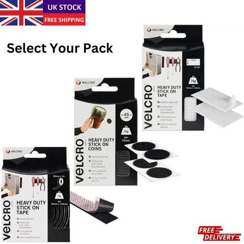 VELCRO® Brand Heavy Duty Stick-On Coins, Strips Double-Sided Adhesive ...