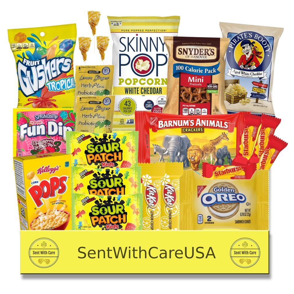 Yellow Snack Box - Yellow Snacks Yellow Party Candy Cookies Yellow Gift ...