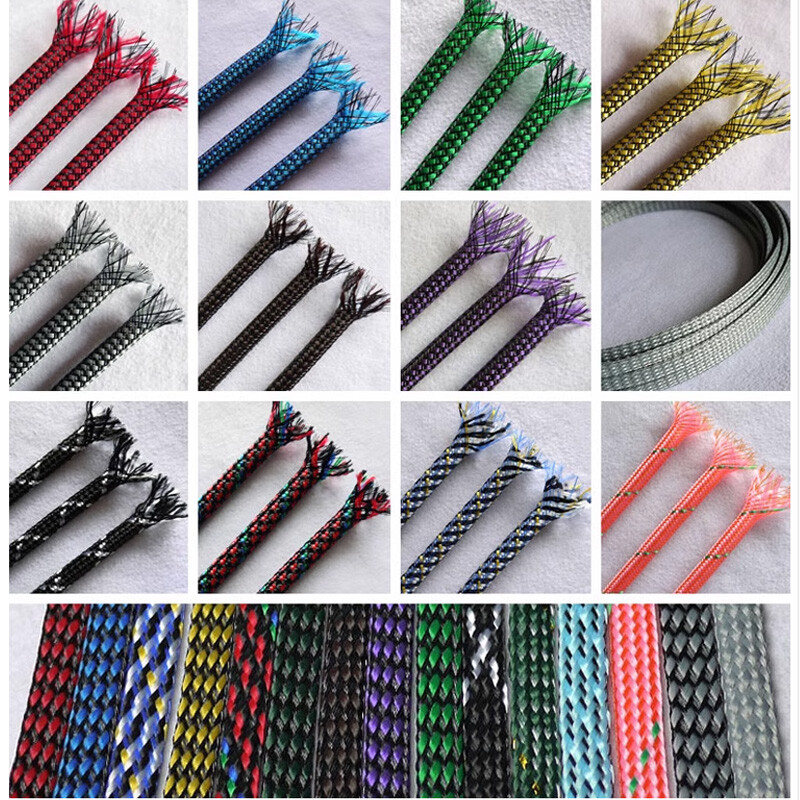 4MM Wide Color Braided Expandable Sleeving PP Cotton Yarn+PET Cable ...