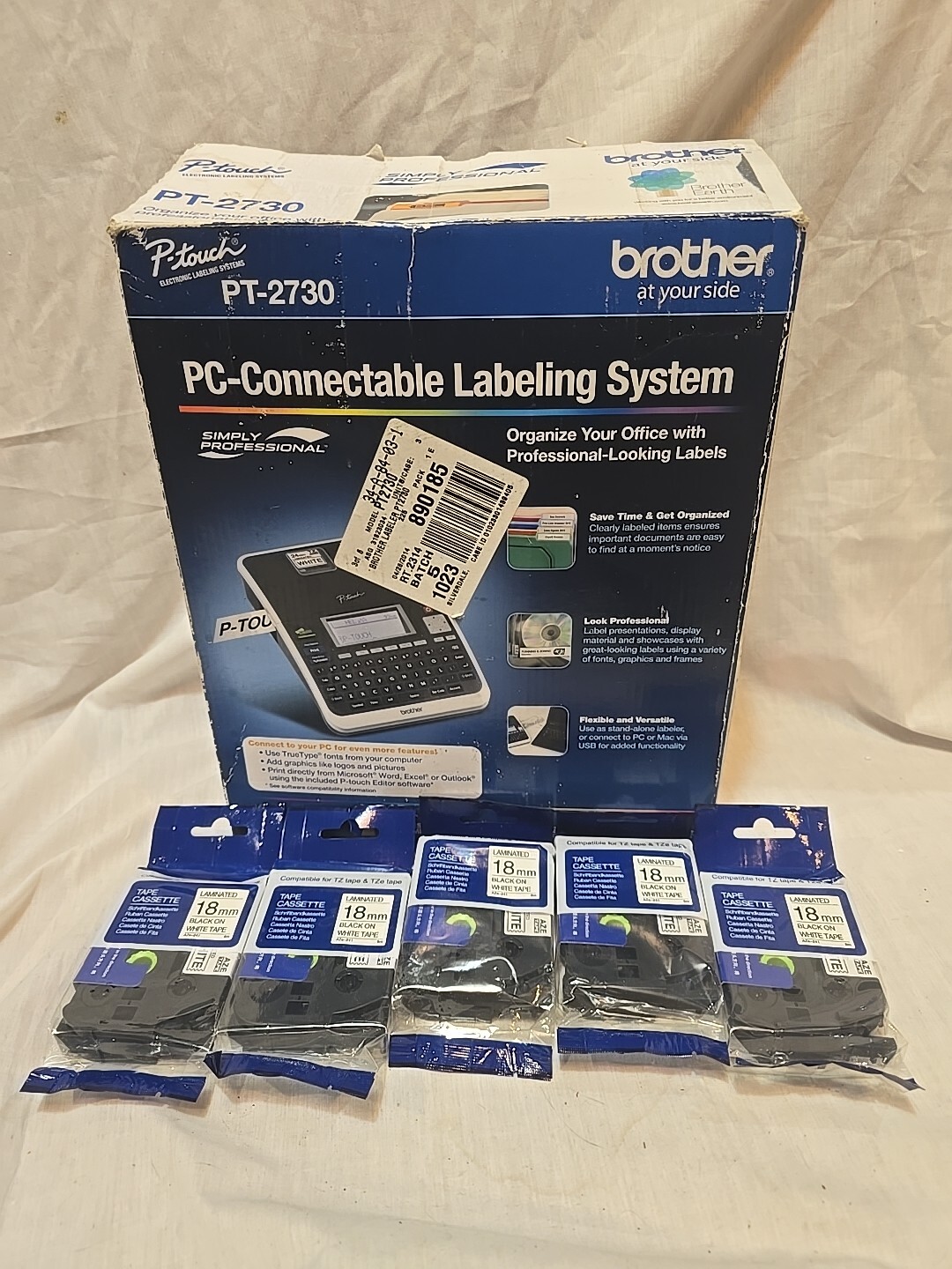 Label Printer Brother PT-2730 PC-Connectable Labeling System 18mm Tape ...