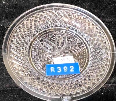 Antique Pressed Flint Glass Cup Plate, "Flower Petal + Diamond", LR ...
