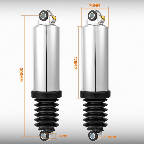 Chrome Rear Air Suspension Shocks Fit For Harley Road King Street ...
