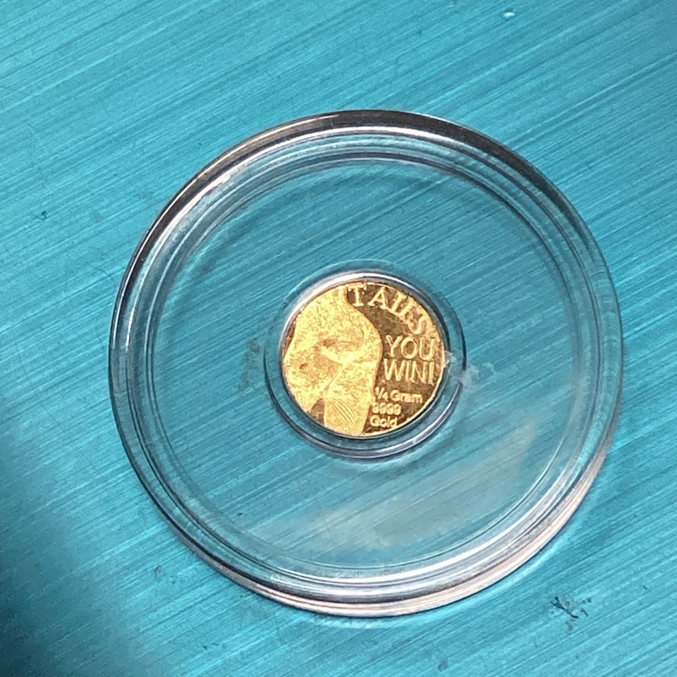 1/4 Gram Gold Heads You Win Tails You Win Coin RARE Monarch Fine Fourth ...