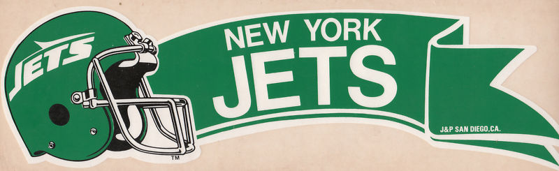 Lot of 2 Vintage 1980s NEW YORK NY JETS OLD LOGO THROWBACK 12" WINDOW ...