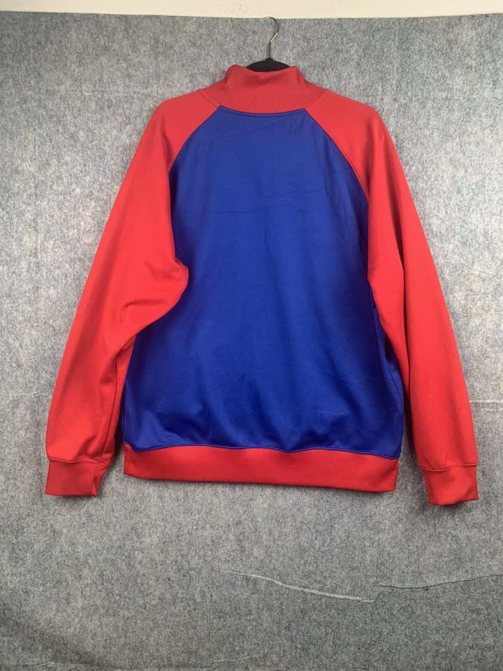 Nike Mens Size XL Blue/Red Chicago Cubs Baseball Full Zip Pockets Logo ...