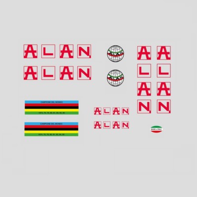 Alan Bicycle Frame Stickers - Decals - Transfers: Red. n.100 | eBay UK