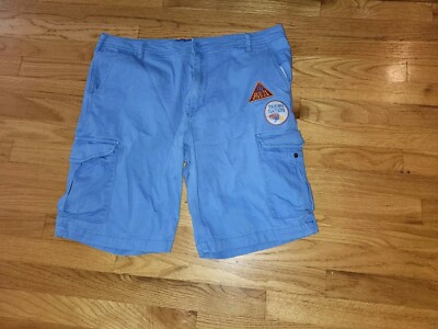 RARE MEN'S PARISH NATION SHORTS Sz 38 Blue Relaxed Fit Cargo Sewn On ...