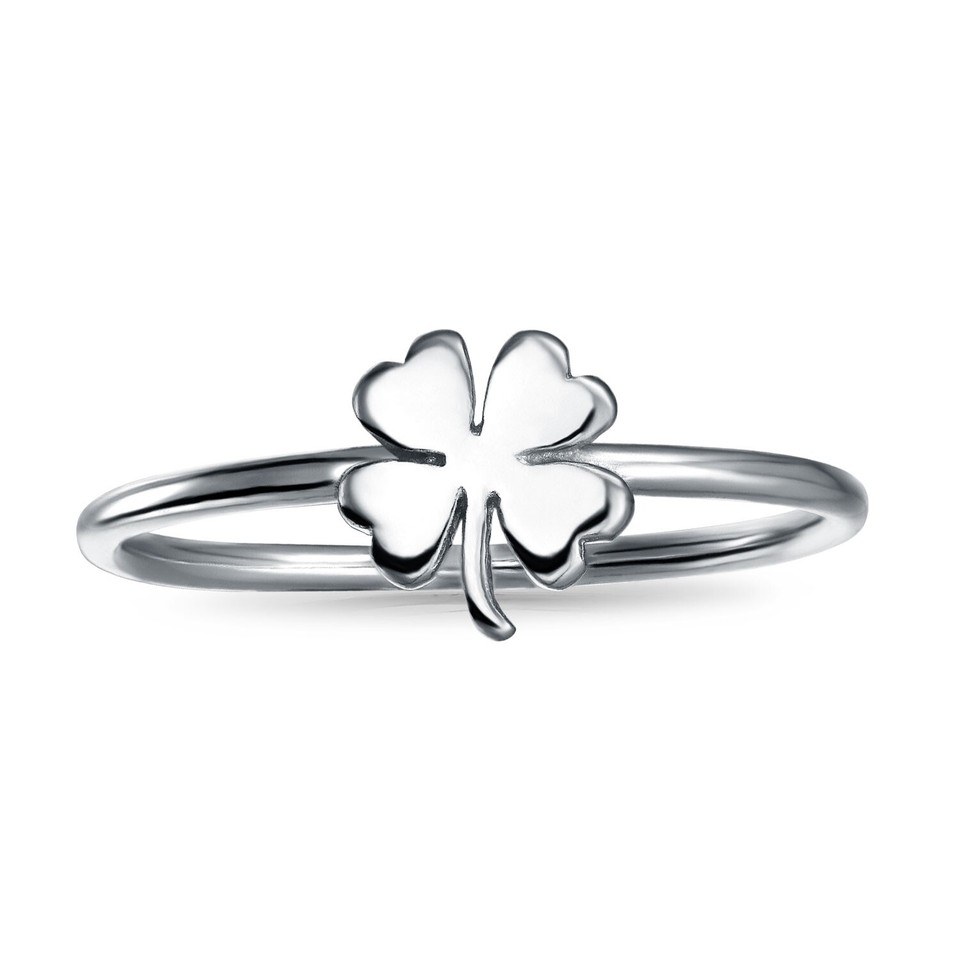 Good Luck Celtic Irish Shamrock Clover Ring Oxidized .925 Sterling ...