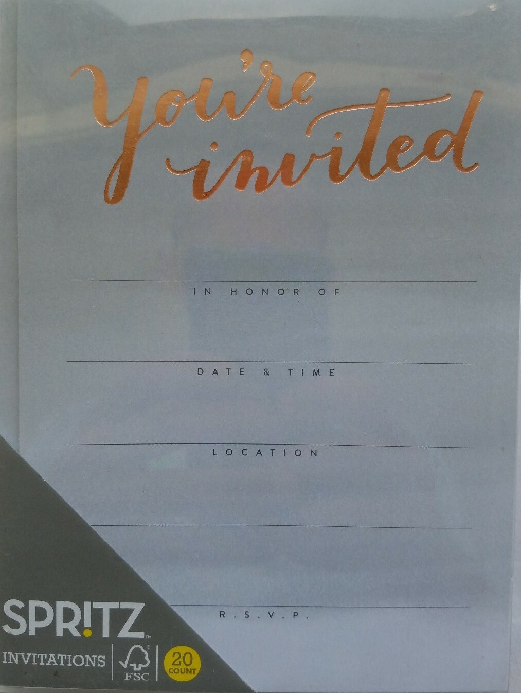 You're Invited Invitations Pack of 20 with Envelopes NEW Spritz Party ...