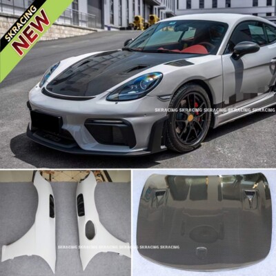 For Porsche 718 981 upgrade to GT4 RS Exterior Body Kits Front Hoods ...