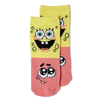 Nickelodeon SpongeBob SquarePants No Show Socks Shoe Size 4-10 Fits ...