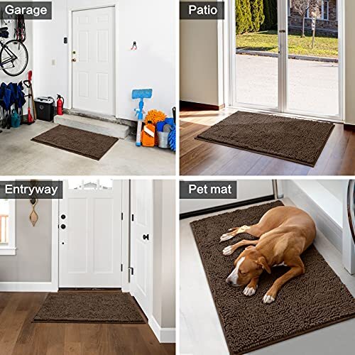 Durable Chenille Absorbent Door Mat Indoor, 36x60, Mud Room Mat 36"x60 ...