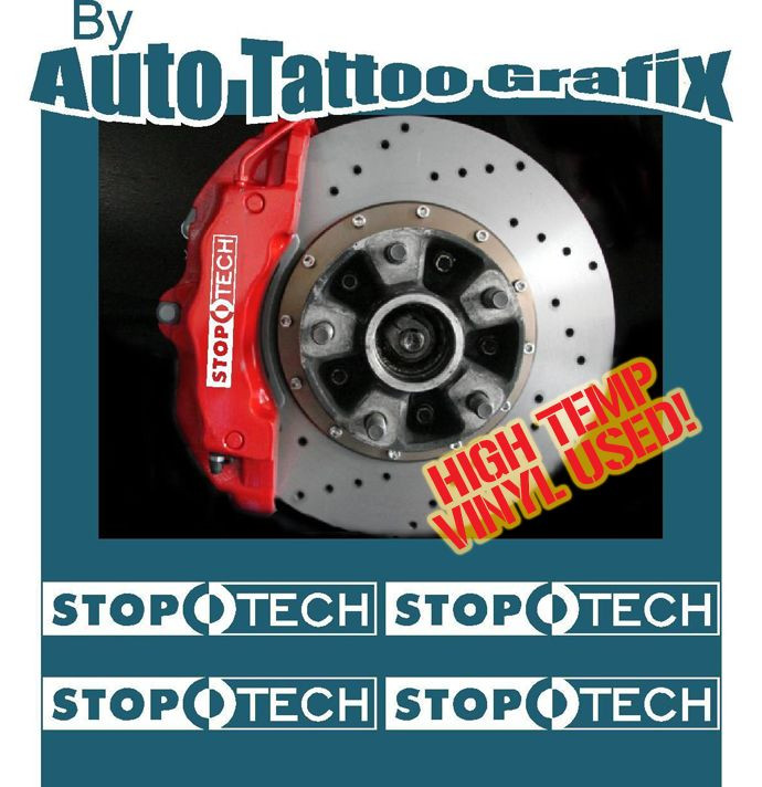 HIGH TEMP STOP TECH BRAKE CALIPER DECAL STICKER SET RALLY DRIFT JDM ...