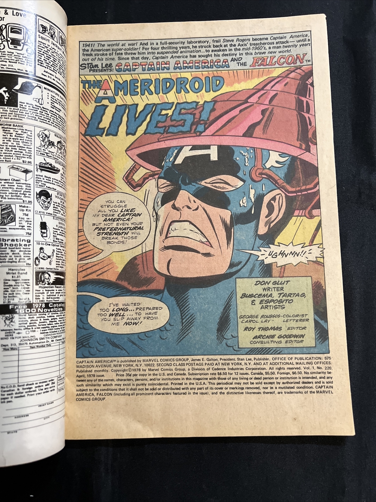 Captain America And The Falcon #220 April 1978 Ameridroid! Marvel ...