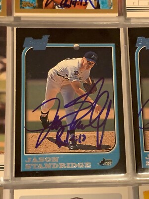 JASON STANDRIDGE AUTOGRAPHED SIGNED 1997 BOWMAN CARD DEVIL RAYS COA | eBay