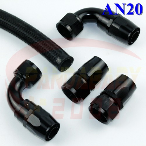 5FEET HOSE END LINE FITTING 20AN AN20 -20 STRAIGHT + 90 DEG ELBOW ...