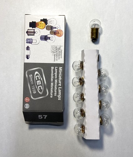 CEC Industries #57 Miniature Lamps/Bulbs (box of 10) | eBay