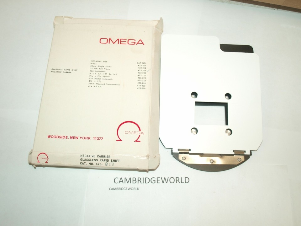 OMEGA 35mm full frame NEGATIVE CARRIER CAT.No 423-219 NEW in BOX C760 ...