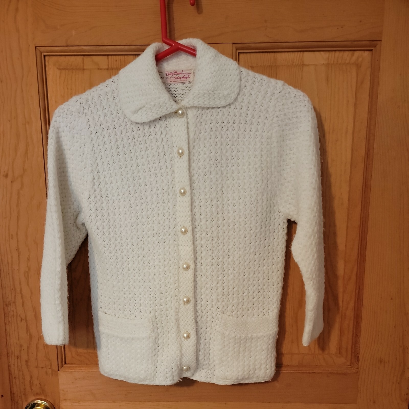 Vintage White Ladies Sweater Dotty Mann of Cleveland 100% Virgin Orlon ...