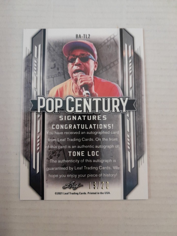 Tone Loc /20 Blue Ice Autograph Card 2021 Leaf Pop Century | eBay