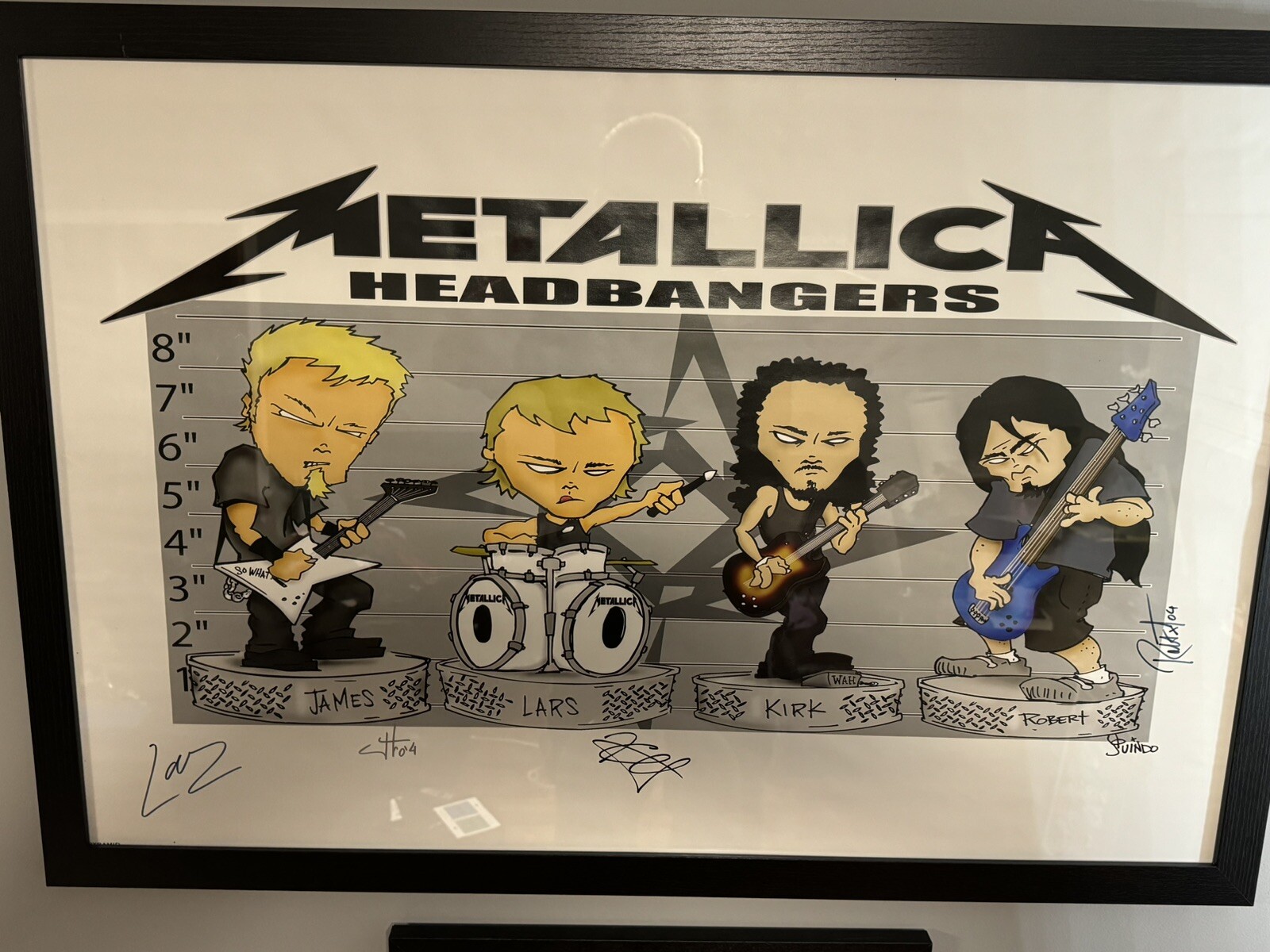 Metallica Fully Signed Headbangers Poster Vinyl/Records/Pick ...