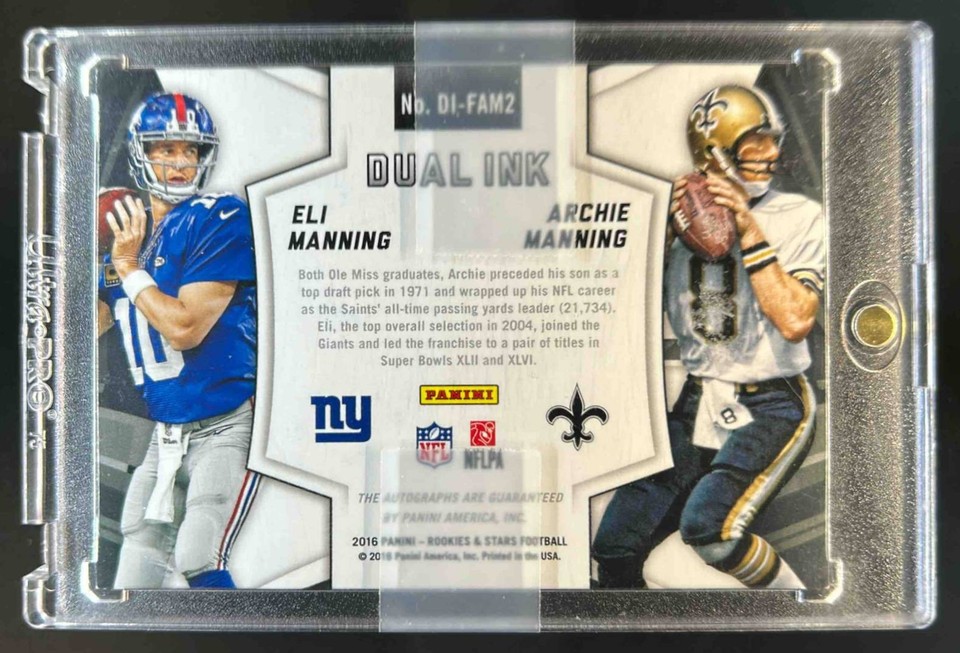 2016 Panini Rookies & Stars Archie Manning Peyton Manning, Dual Ink ...