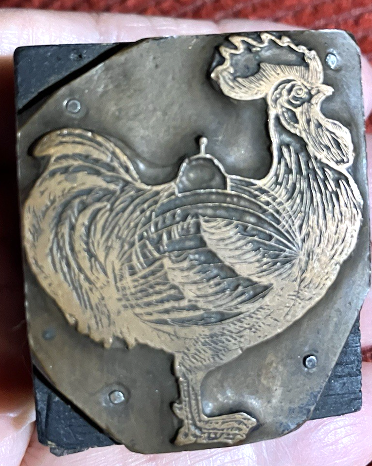 Antique Type Set Block, Rooster 🐓 Chicken c. 1910 - 20, Ships Free | eBay