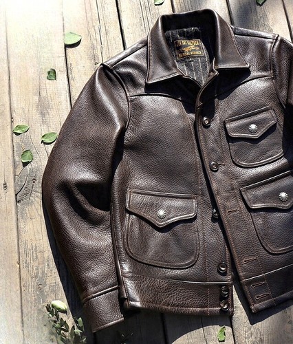 Mens Vintage Style Cowhide American Wild West Jacket Retro Heavyweight ...