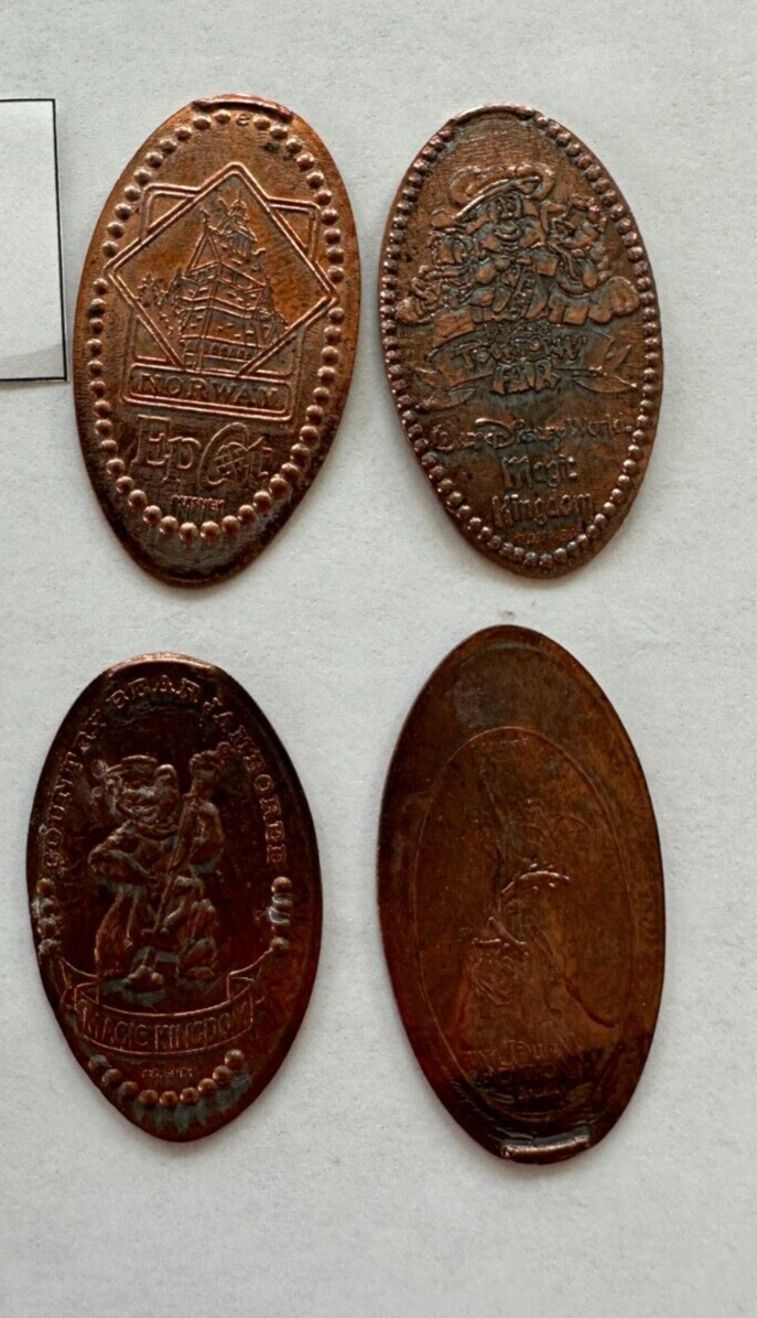 Disney Set of 4 pressed-squashed-elongated pennies set 45 | eBay