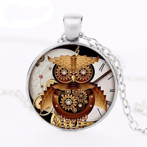 Steampunk Clockwork Owl Bird Spirit Animal Necklace Pendant + Free Gift ...
