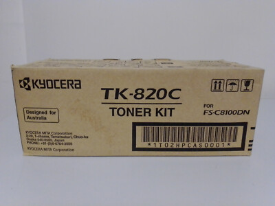 Genuine Kyocera TK-820C Cyan Toner Cartridge TK-820 C TK-820C FS ...
