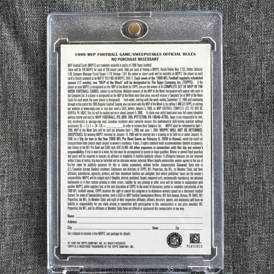 1999 Topps MVP Promotion/100 Bruce Smith Very Hard To Find🔥🔥 | eBay