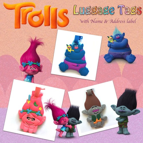 Trolls Travel Luggage Baggage School Tag ID Name Address Bag Label Free ...