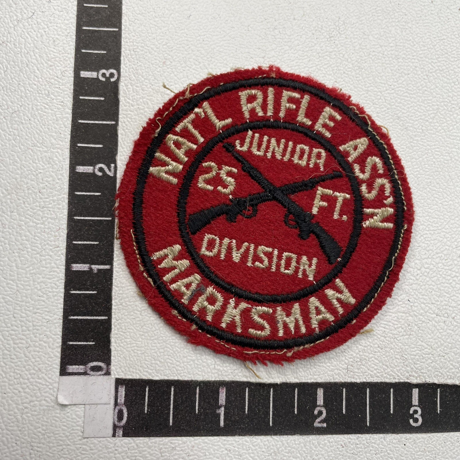 Vtg Cut-edge Felt Version Patch NRA JUNIOR DIVISION MARKSMAN 25 FT 19RI ...