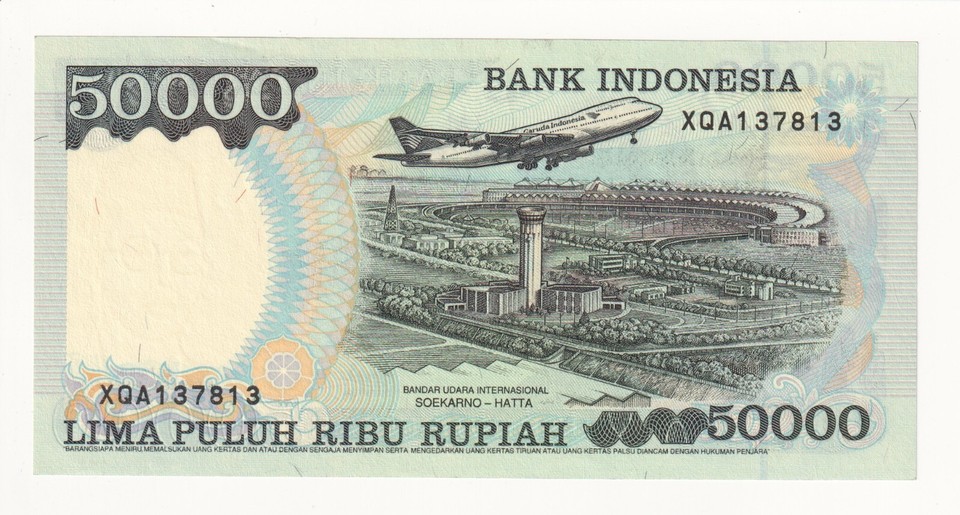 1995 - 1998 Indonesia 50000 Rupiah Replacement Banknote - P# 136d ...