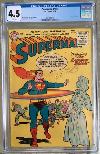 Superman #101 (1955) CGC 4.5; White pages; Lex Luthor appearance; Wayne Boring | eBay