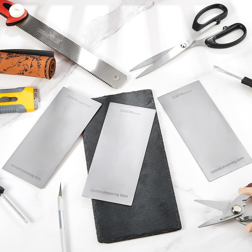 3 Pcs Diamond Sharpening Stone Set Lapping Plate Knife Sharpening Stone ...