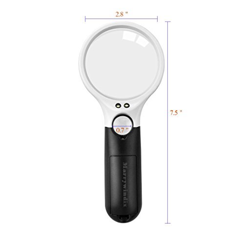 2 Pack Magnifier 3 LED Light, 3X 45X Handheld Magnifier Reading ...